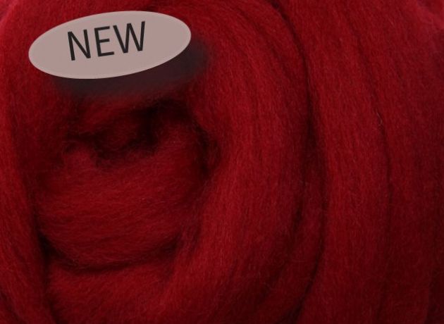 Corriedale Wool Sliver/Roving/Top - Cherry Red - 100g - Corriedale ...