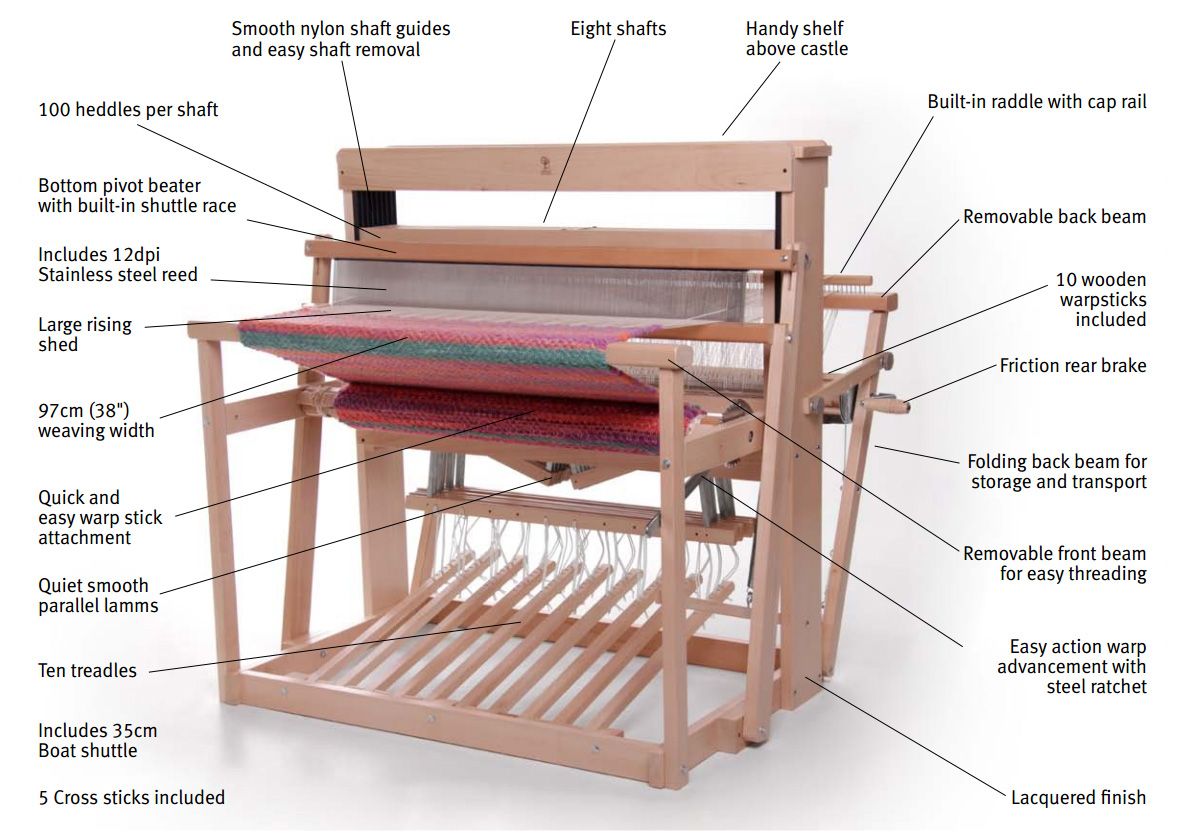 Ashford 8 Shaft Jack Loom - 97cm/38inch - Other Looms - Ashford Jack ...
